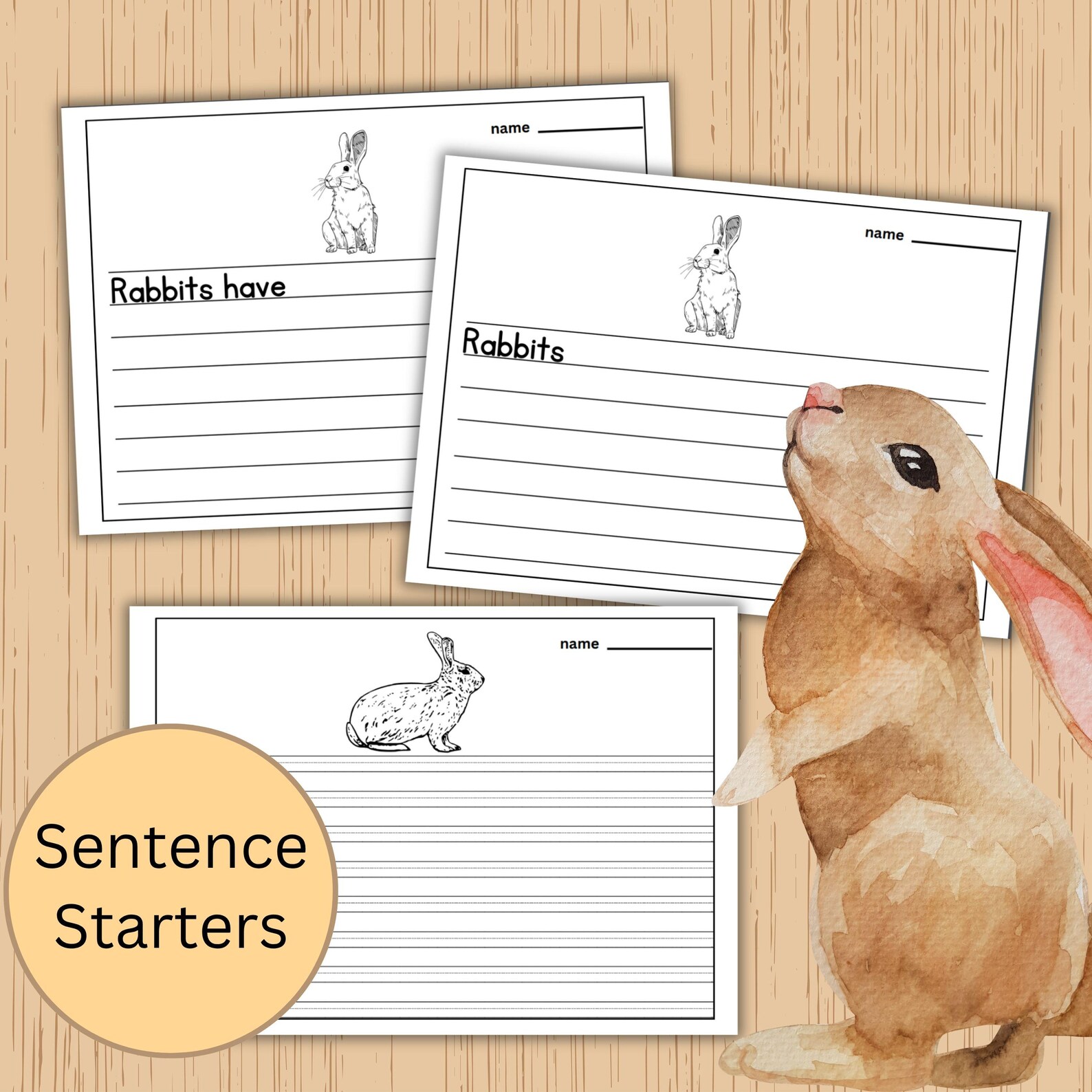 Rabbit Labeling and Writing Activities | Woodland Animal Worksheets ...