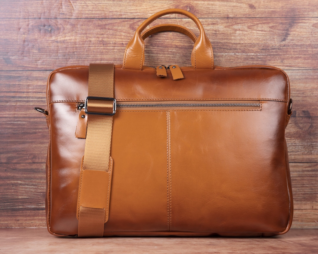 Leather Portfolio Bag, Documentary Bag, Shoulder Bag, Full Grain ...
