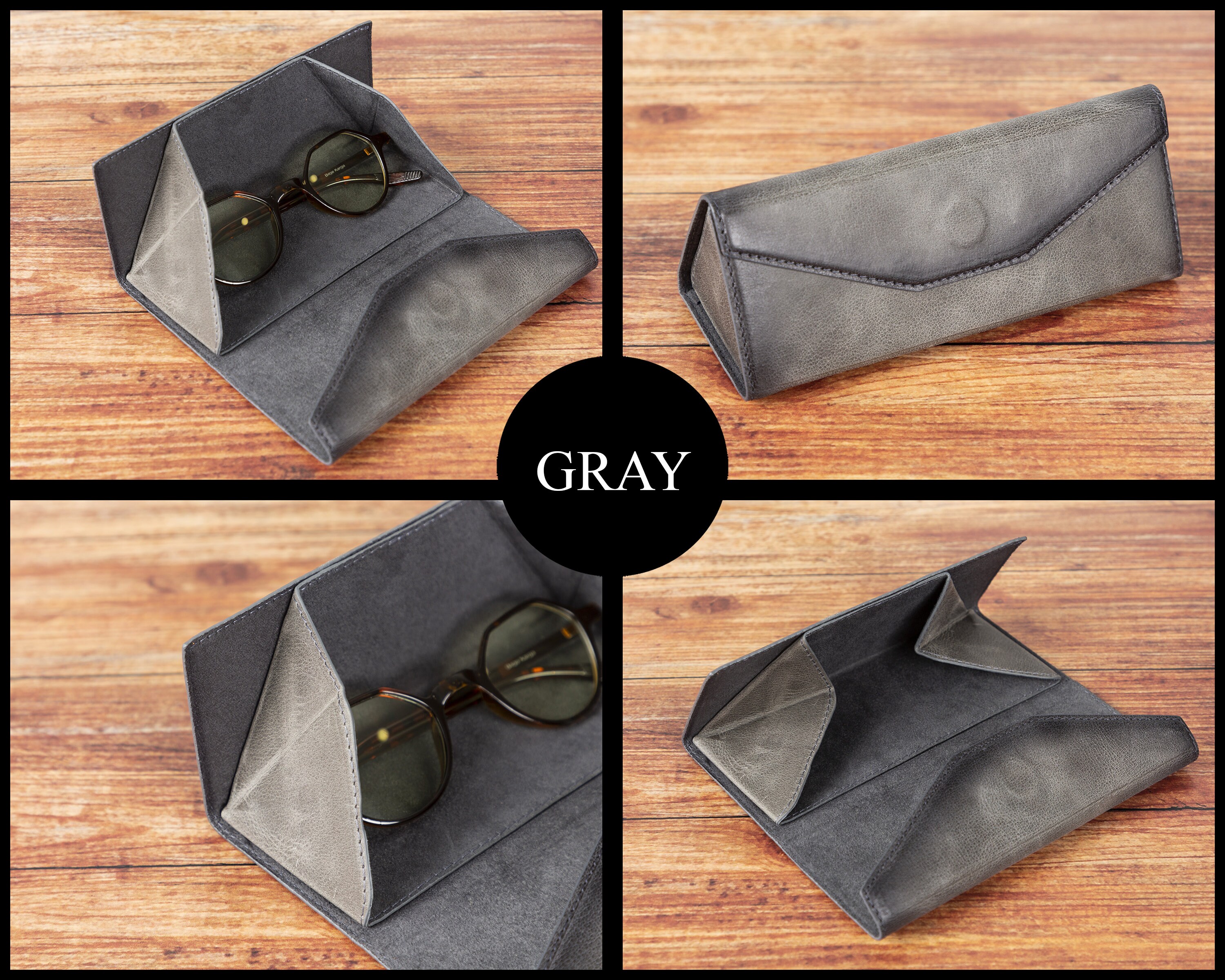 Personalized Leather Glasses Case: Handmade Full Grain Eyewear Cover - Etsy