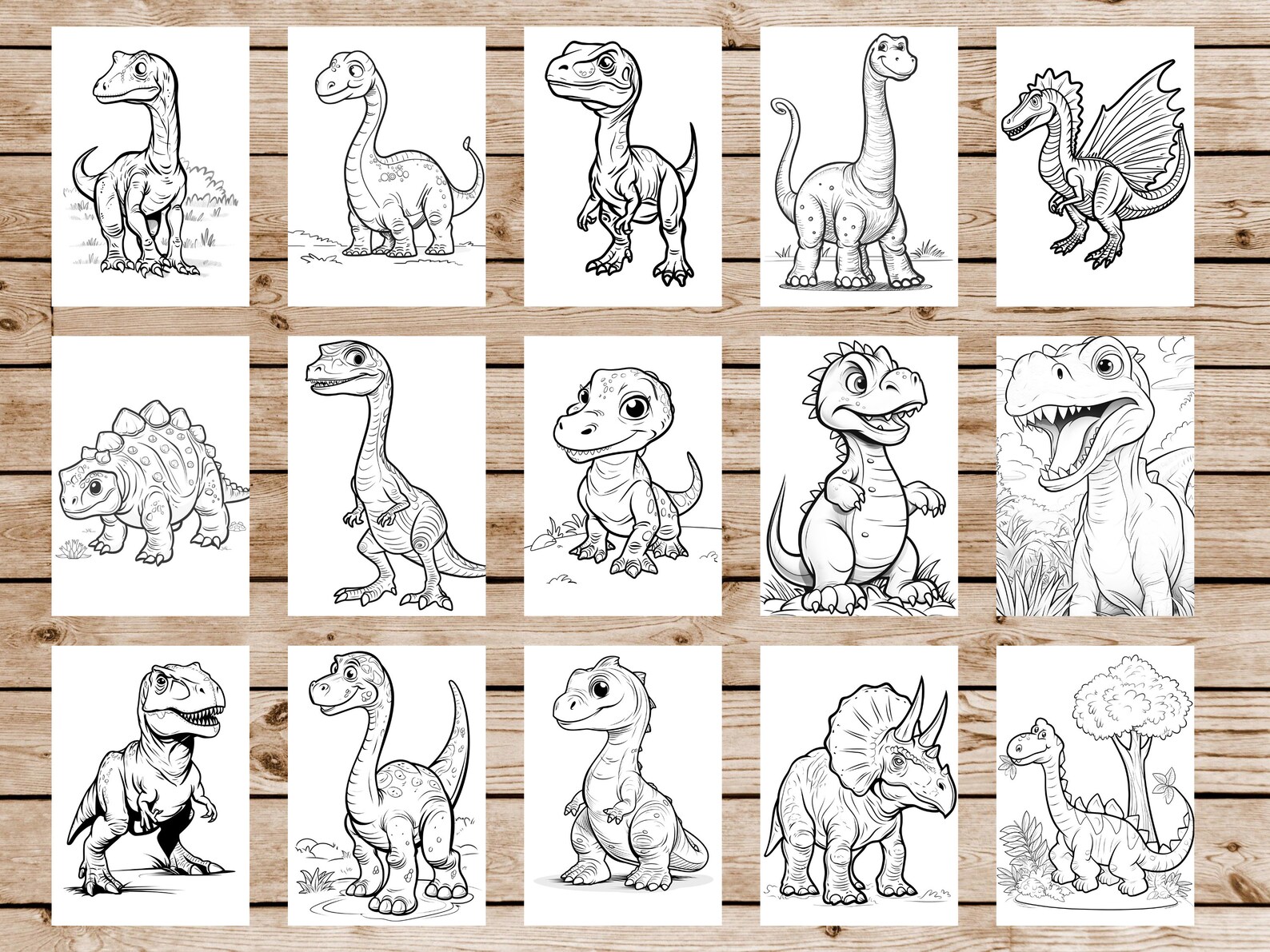 50 Cute Dinosaur Coloring Pages for Kids Printable Digital Download - Etsy