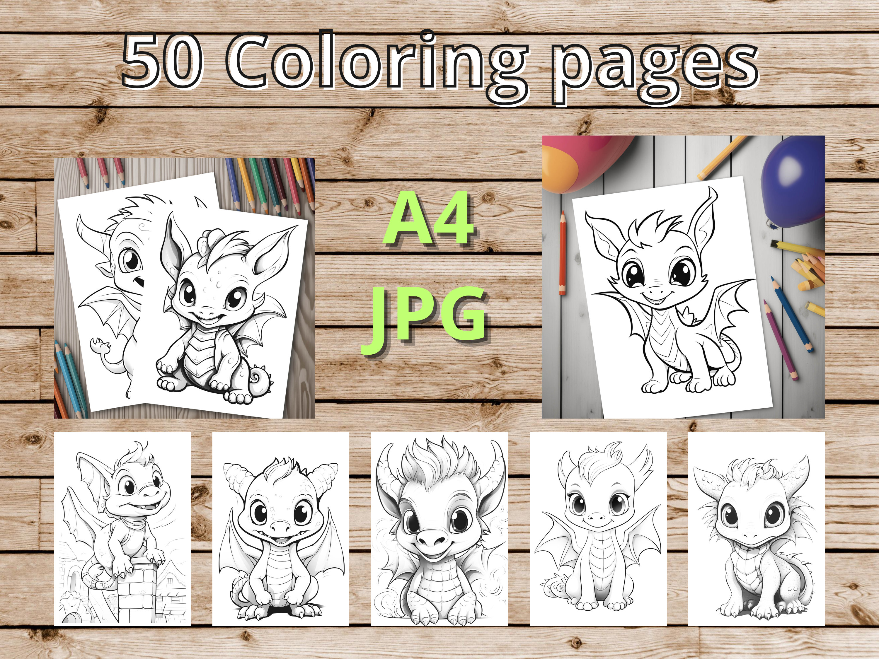 50 Cute Baby Dragon Whimsical Coloring Pages for Kids - Printable ...