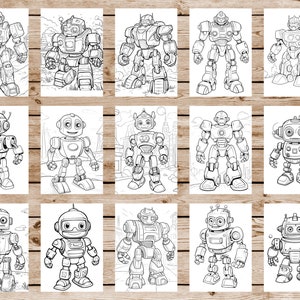 50 Cute Robot Coloring Pages for Kids - Printable Digital Download - Etsy