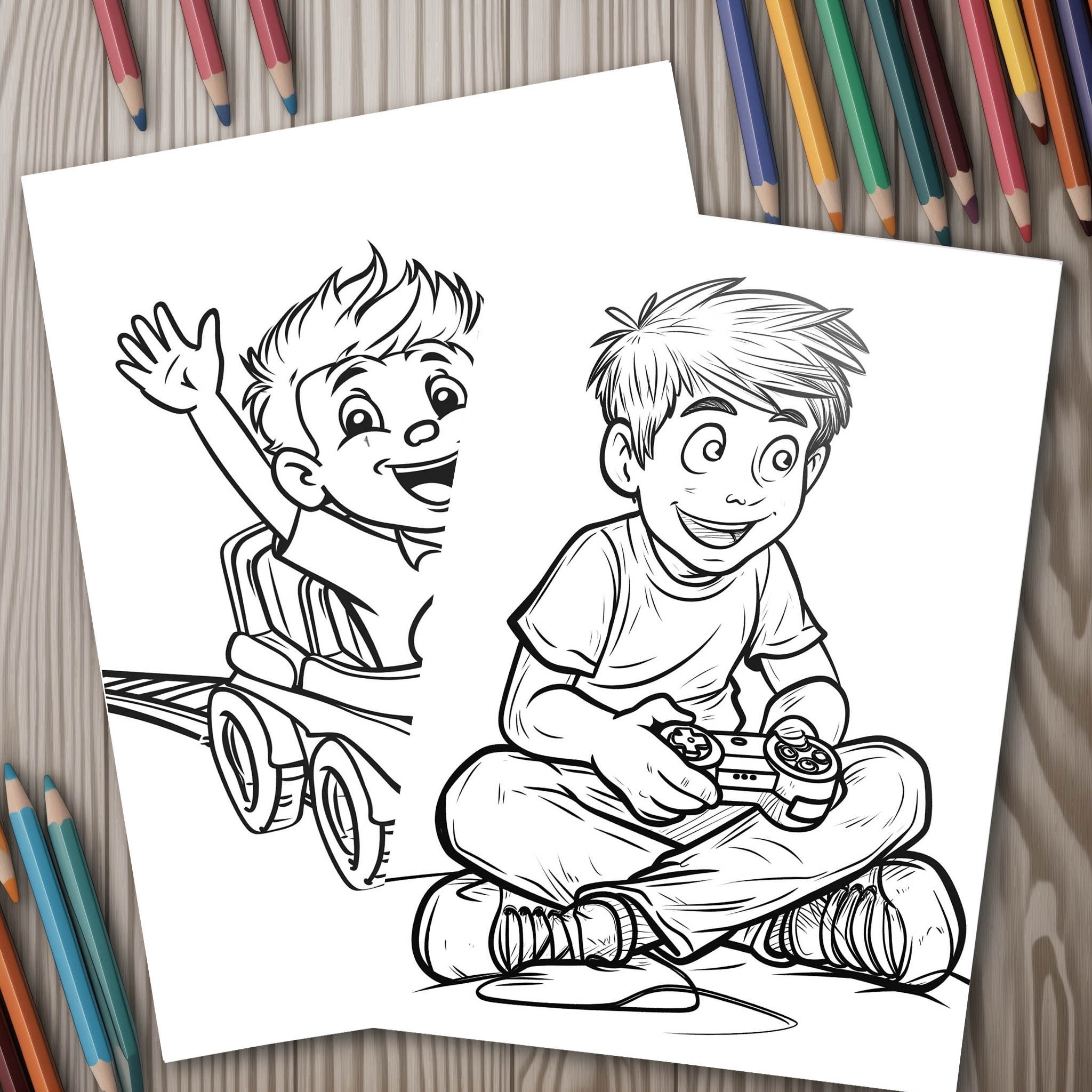50 Cute Boy Coloring Pages for Kids - Printable Digital Download - Etsy