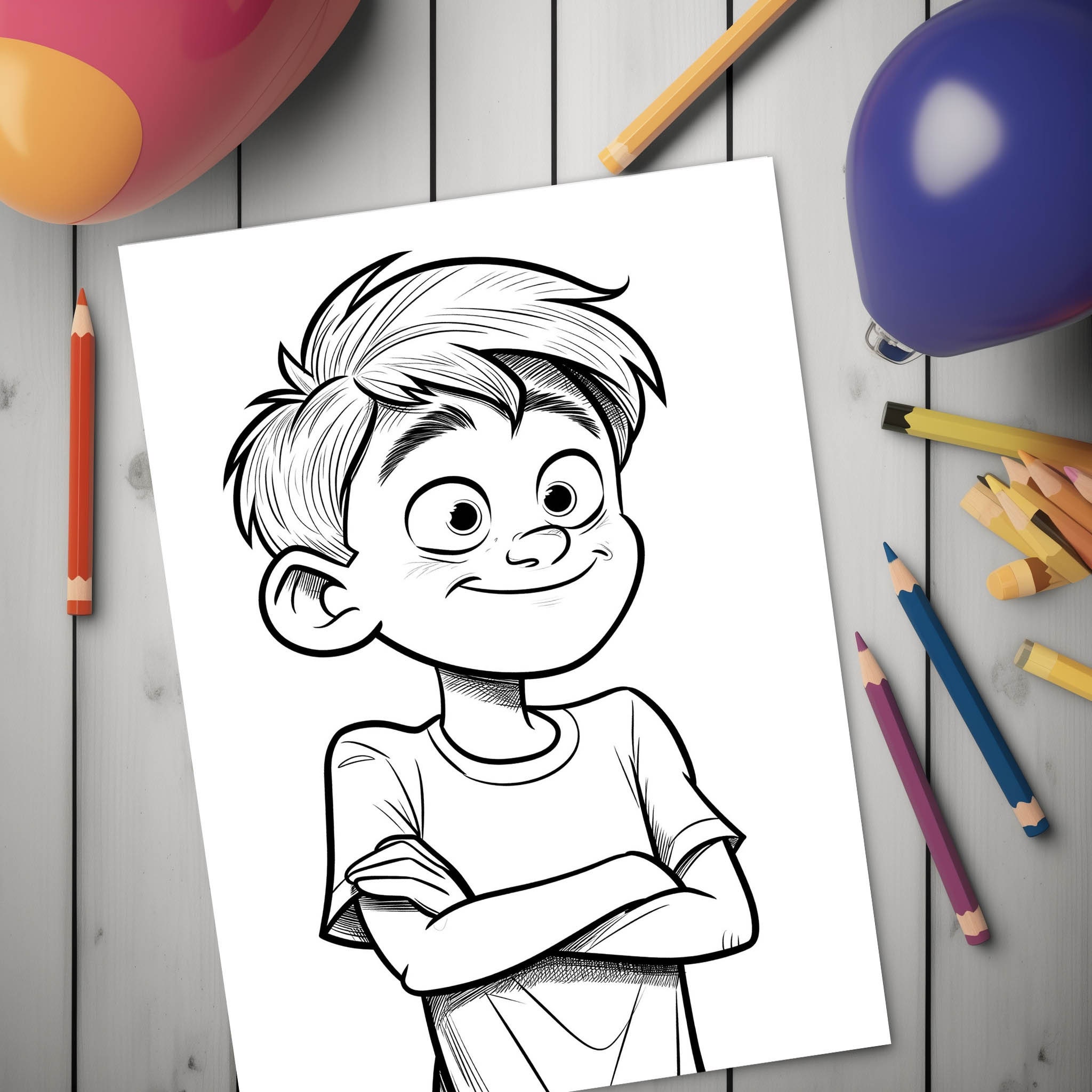 50 Cute Boy Coloring Pages for Kids - Printable Digital Download - Etsy