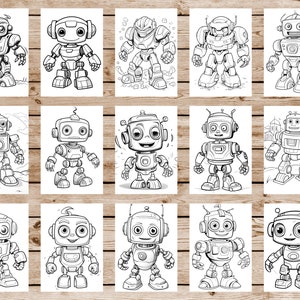 50 Cute Robot Coloring Pages for Kids - Printable Digital Download - Etsy