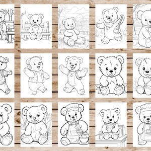 50 Cute Bear Coloring Pages for Kids - Printable Digital Download - Etsy