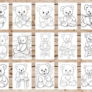 50 Cute Bear Coloring Pages for Kids - Printable Digital Download - Etsy