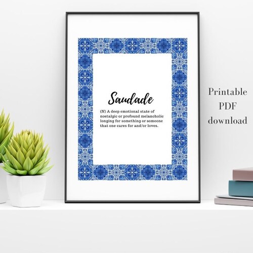 Saudade // Definition Print - Etsy