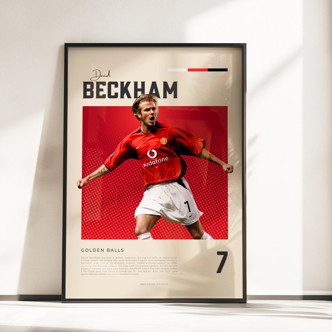 Retro Vibes Poster of David Beckham | Manchester United Legend | A3 ...