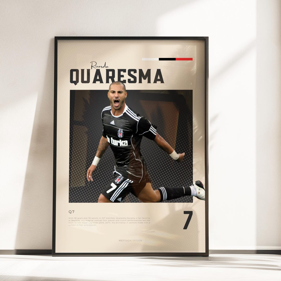 Retro Vibes Poster by Ricardo Quaresma Besiktas Legend A3 & A4 Sizes ...