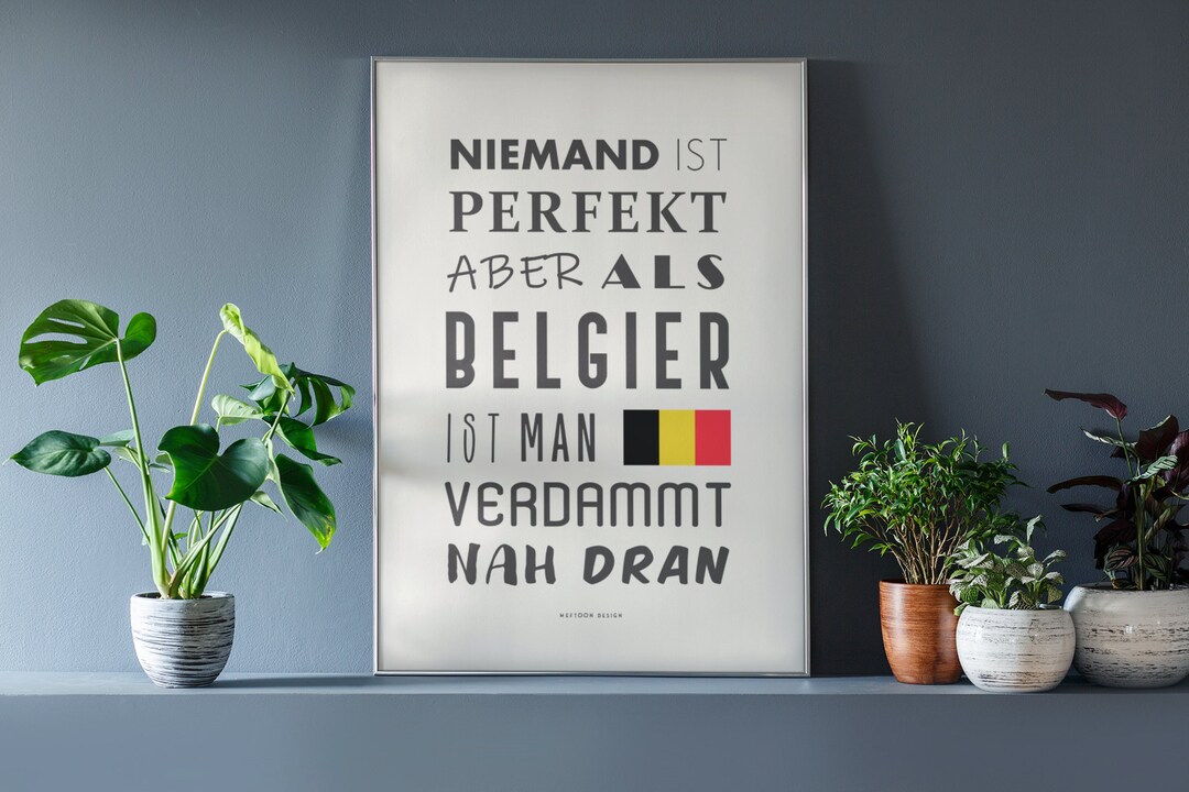 Belgian Belgian Woman Nobody is Perfect Funny Sayings Gift Poster Wall ...