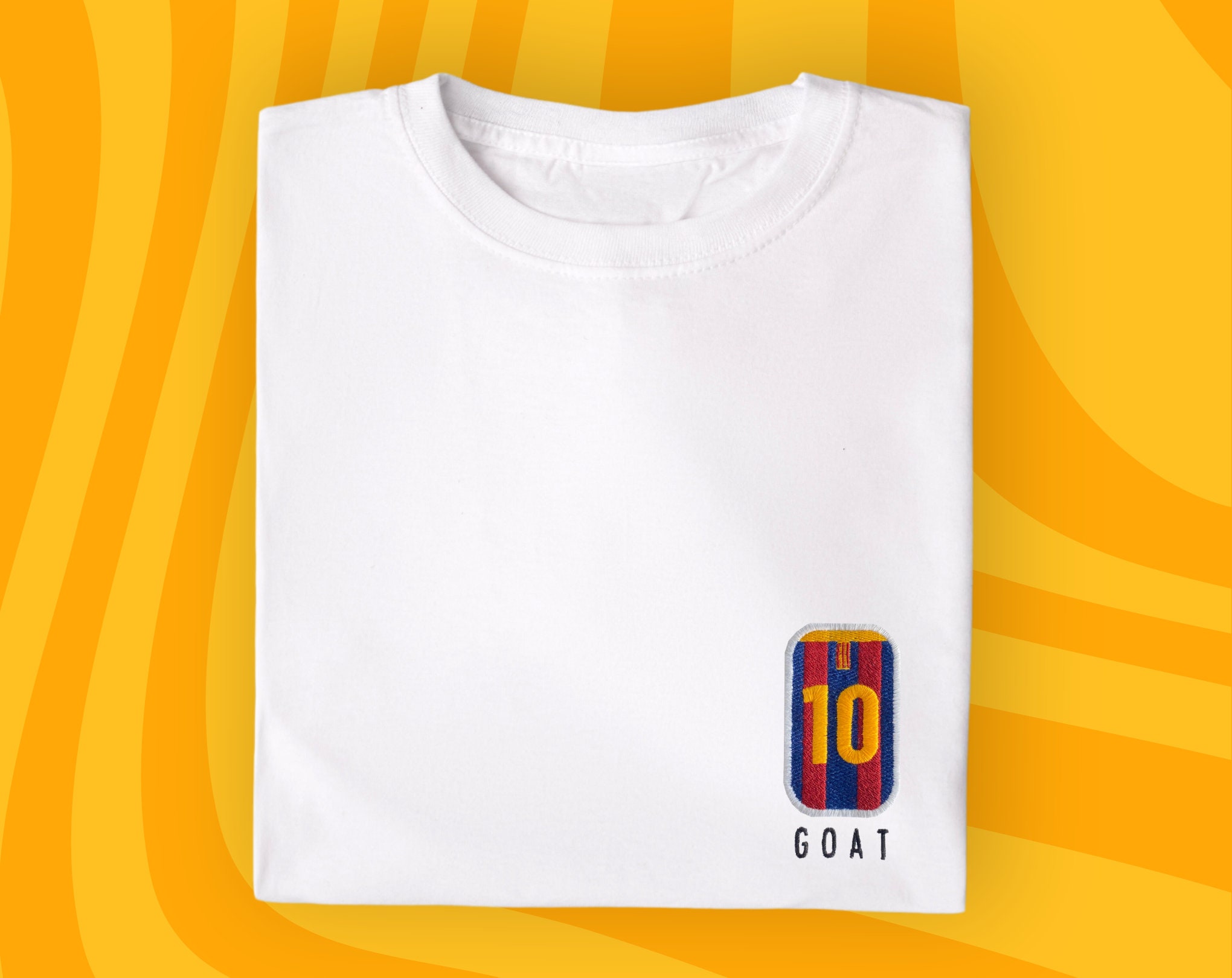 Camiseta Lionel Messi GOAT 10 Barcelona Camiseta de Algodón Orgánico ...