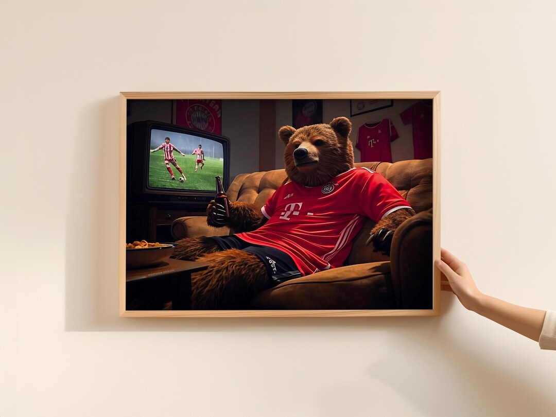 Bavaria Bear on the Couch Surreal Poster Berni A3 & A4 Sizes Black ...