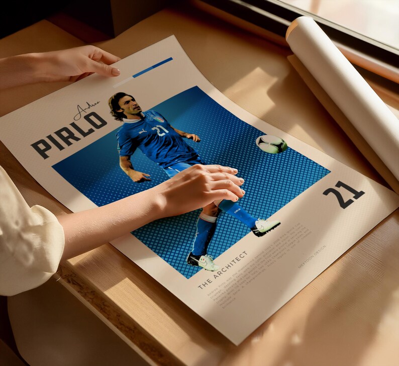Retro Vibes Poster of Andrea Pirlo | Italian Legend | A3 & A4 Sizes ...