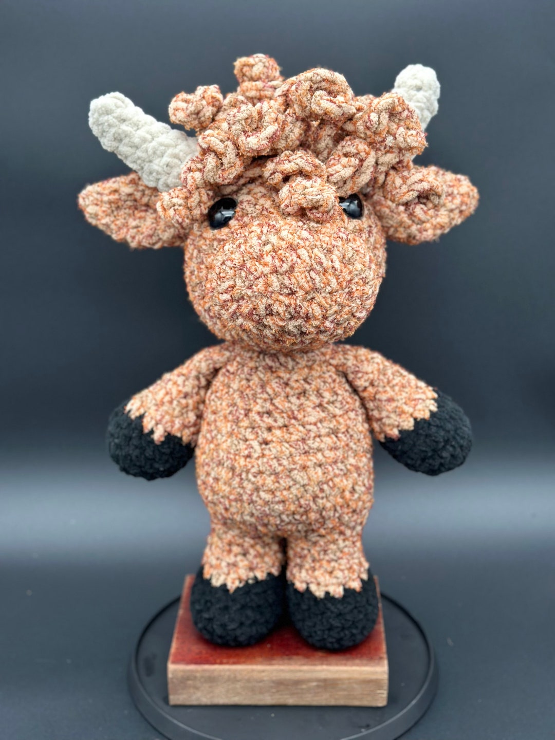 Highland Cow, Handmade, Hand Crocheted, Curly Headed Cow, Long Horn Cow ...