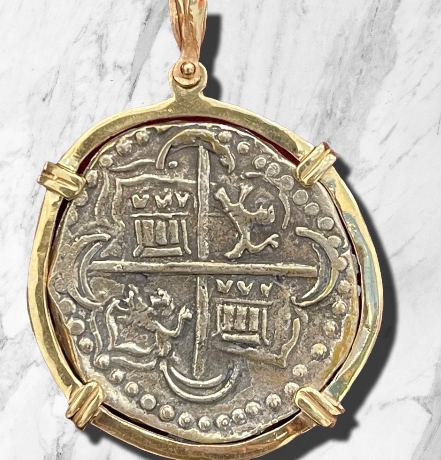 14kt GOLD ATOCHA Pendant , With Silver Atocha Coin - Etsy
