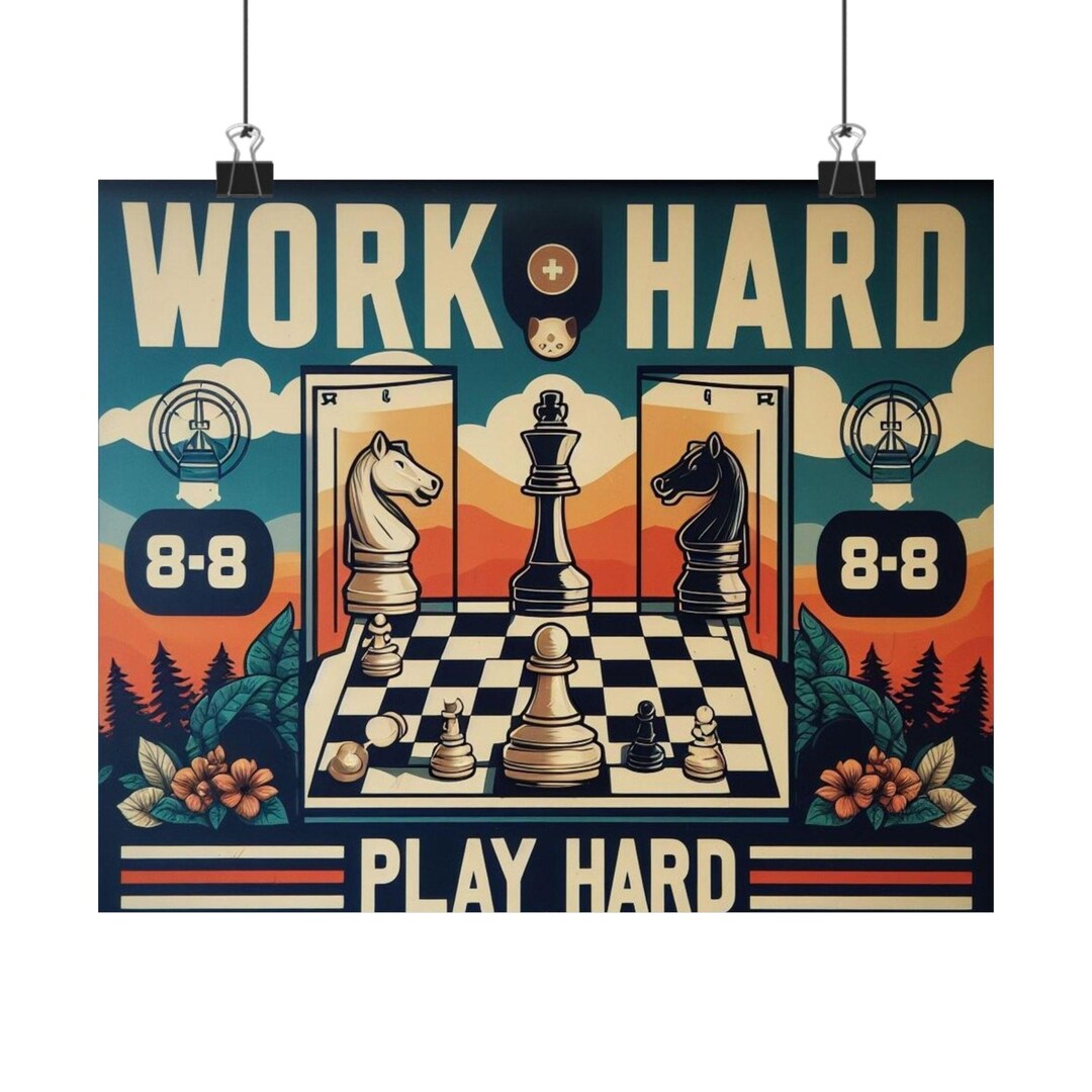 Gamer Poster - Work Hard, Play Hard #2 - Matte Horizontal Posters - Etsy