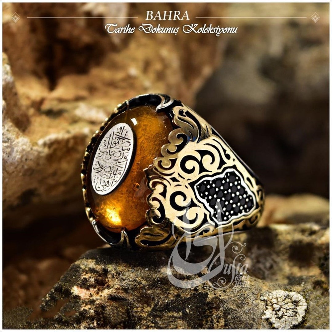 Religious Ring, İslamic Ring Mens, Arabic Calligraphy Ring,sultan Ring ...