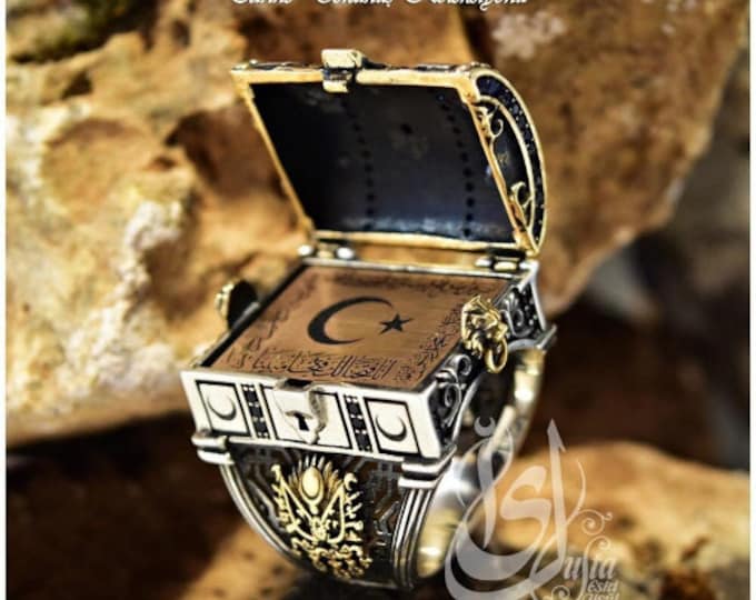 Ottoman Coat of Arms, Star Symbol, Turkish Pattern 925 Sterling Silver ...