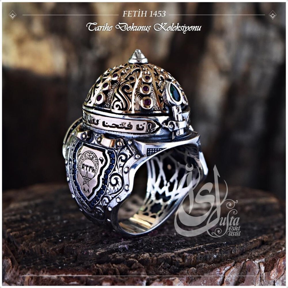 Conquest 1453 Ottoman Antiquity Helmet Motif 925 Sterling | Etsy