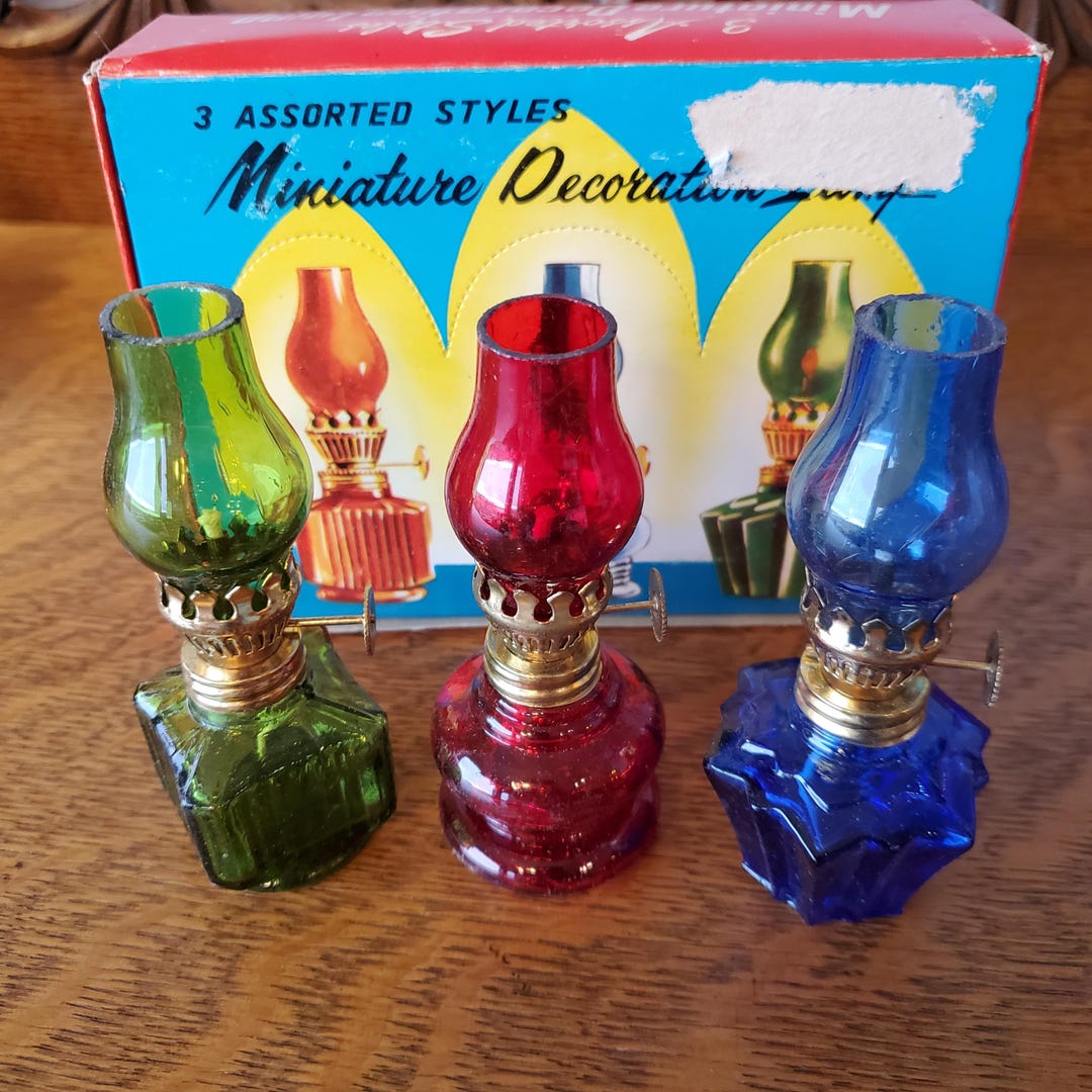 Vintage Miniature Oil Lamps new in Box - Etsy