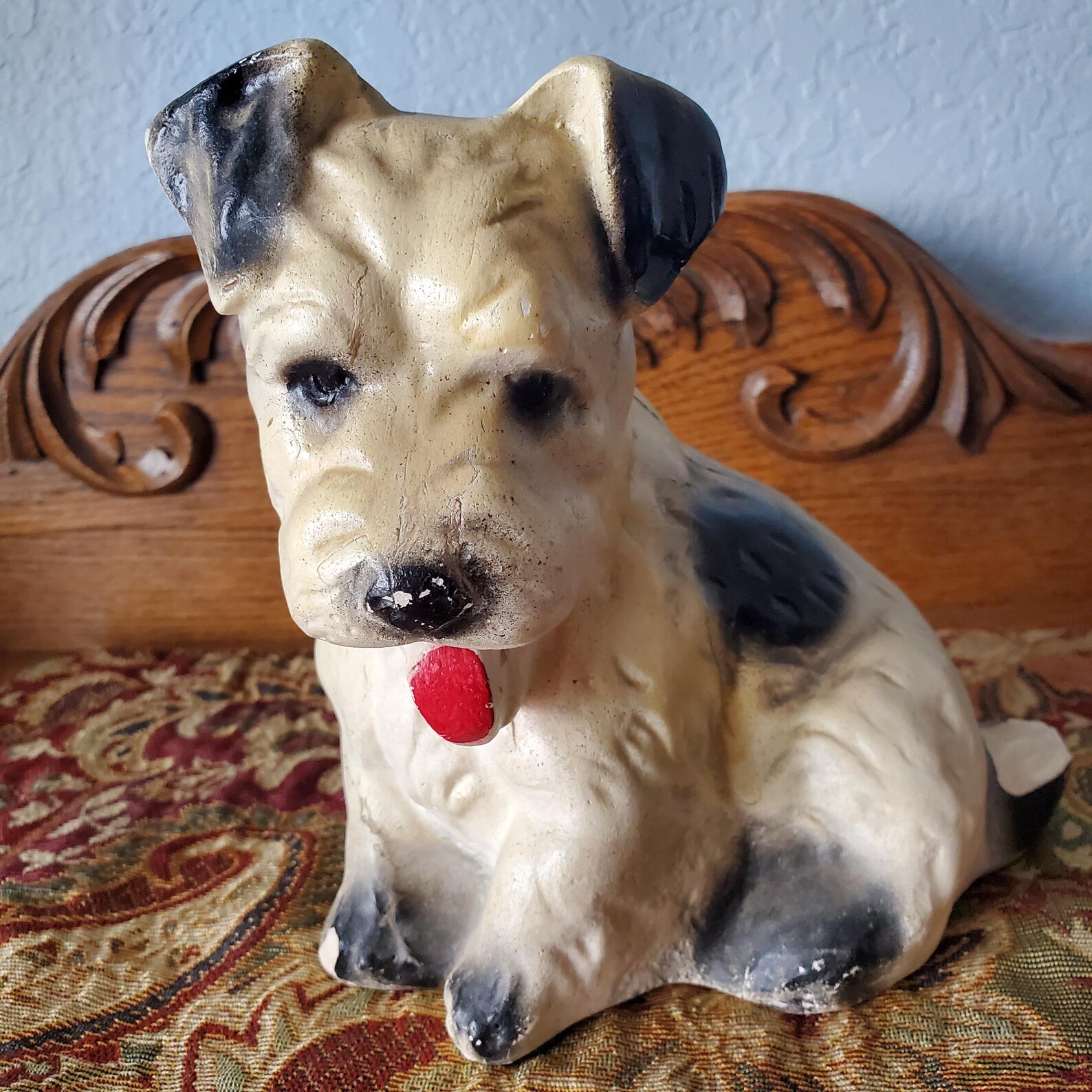 Vintage Chalkware Terrier Dog - Etsy