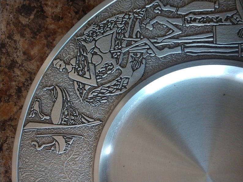 Vintage Selangor Pewter Malay Plate - Etsy