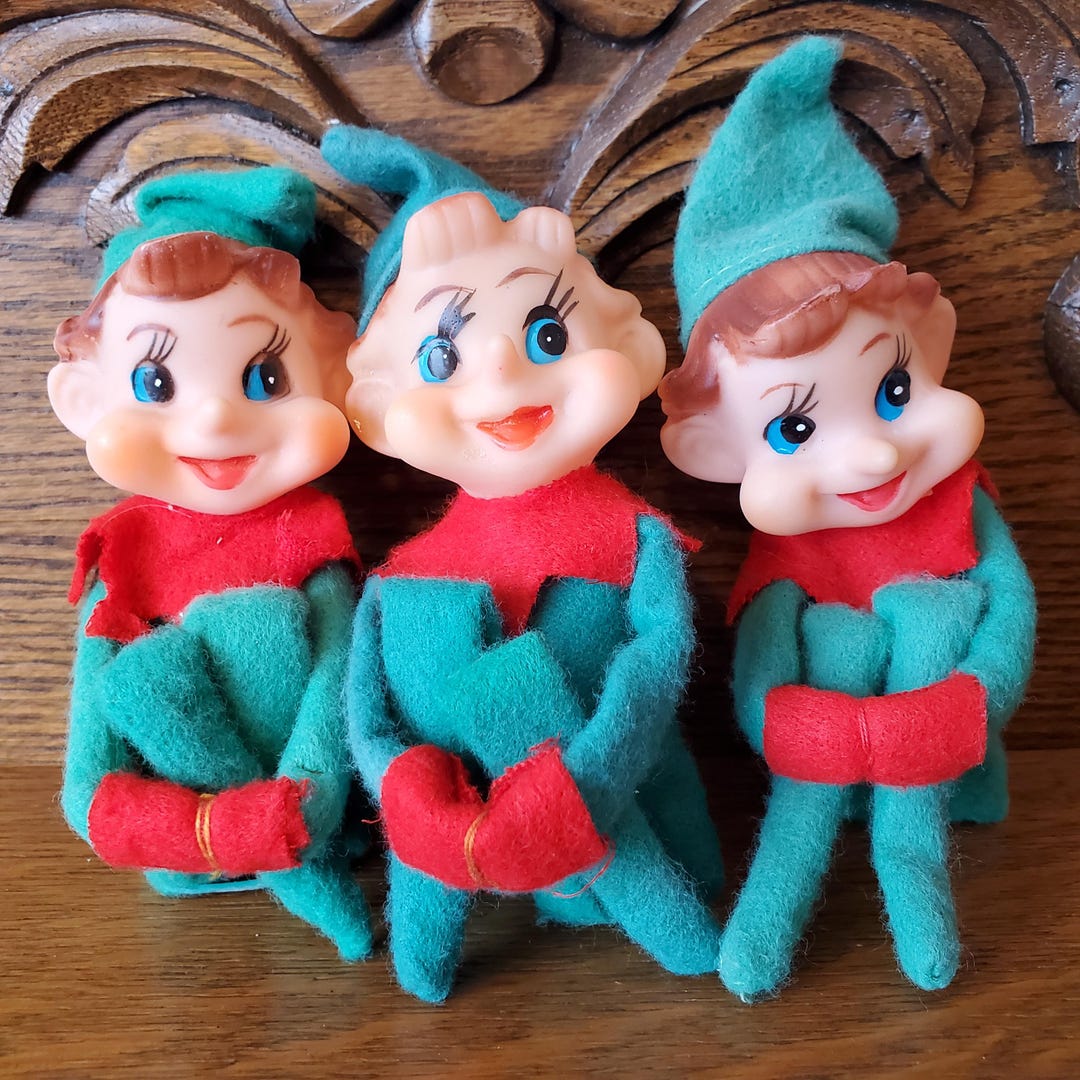 Shelf Sitter Christmas Vintage Elf Trio - Original Elf on a Shelf!! - Etsy