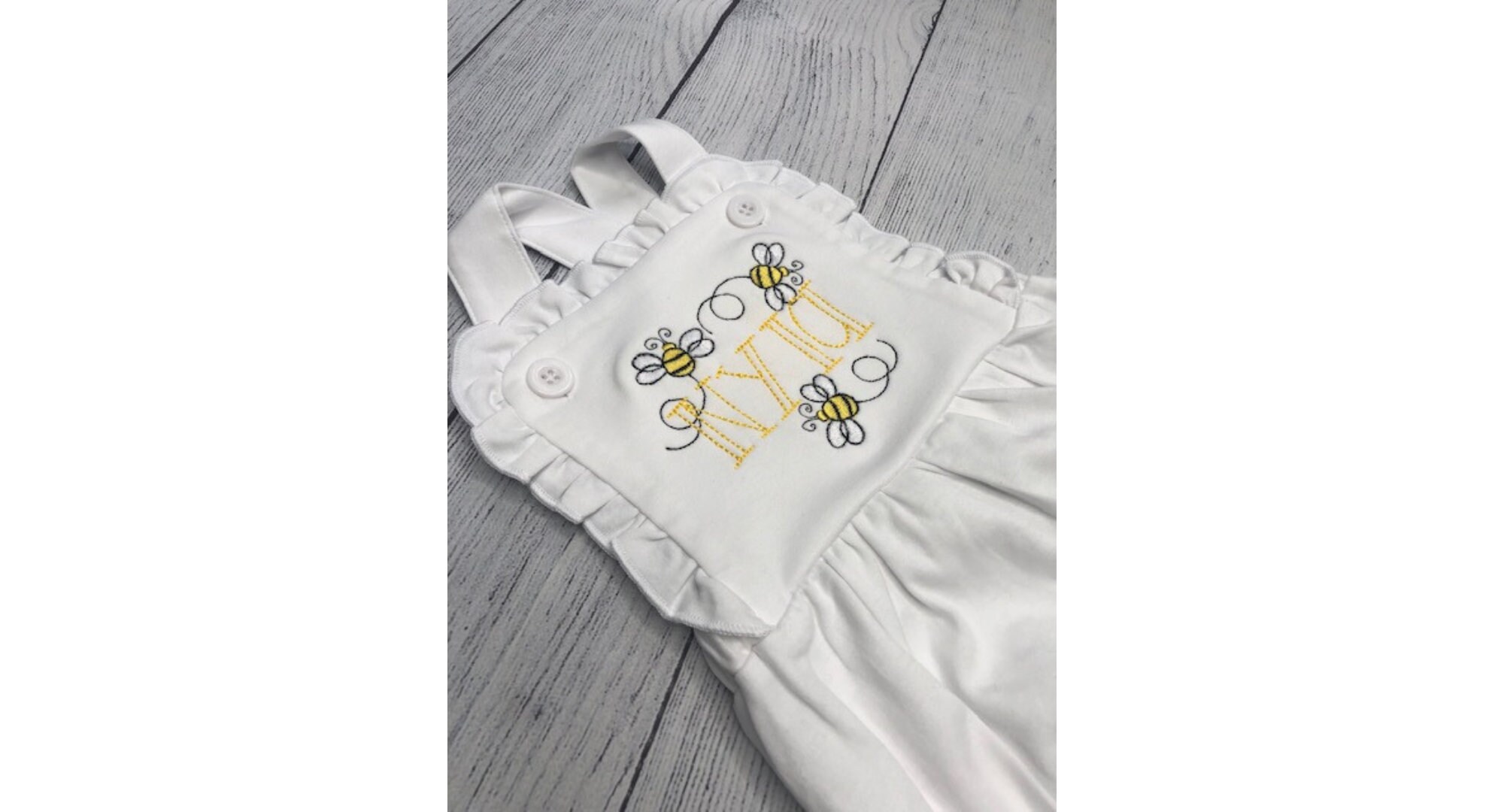 Bee Romper With Name Birthday Outfit Summer Gift - Etsy