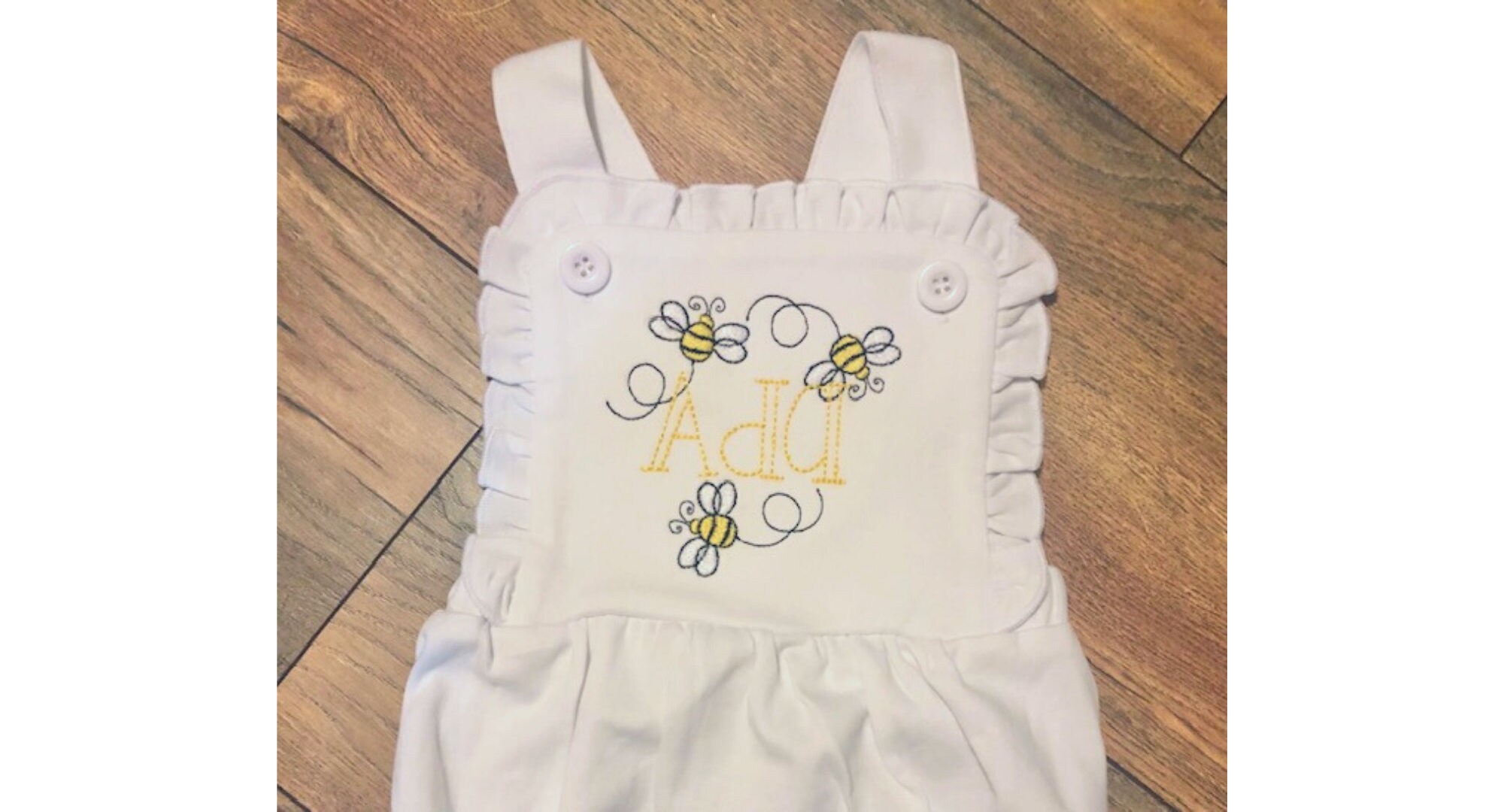 Bee Romper With Name Birthday Outfit Summer Gift - Etsy