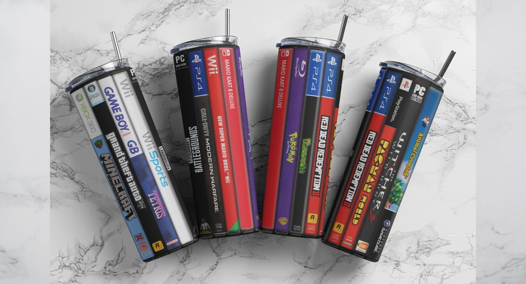 Video Game Tumbler | Gamer Water Bottle | 20oz Video Gamer Drinkware ...