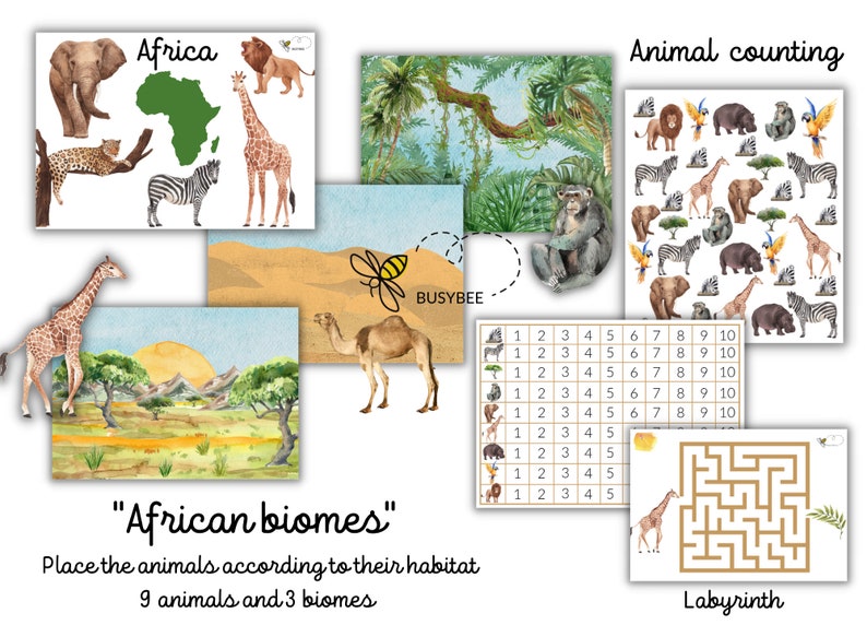 AFRICA BUNDLE | Preschool Bundle | Printable Kids Games | Printable ...