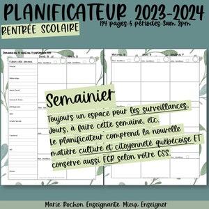 Planificateur 2023-2024 pour enseignants du primaire - Etsy Canada