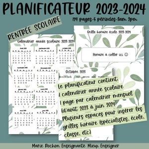 Planificateur 2023-2024 pour enseignants du primaire - Etsy Canada
