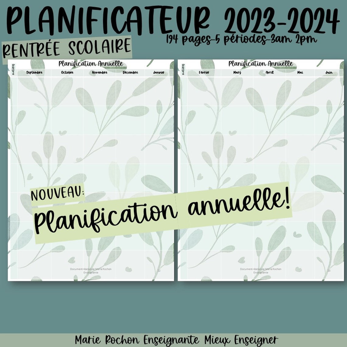 Planificateur 2023-2024 pour enseignants du primaire - Etsy Canada