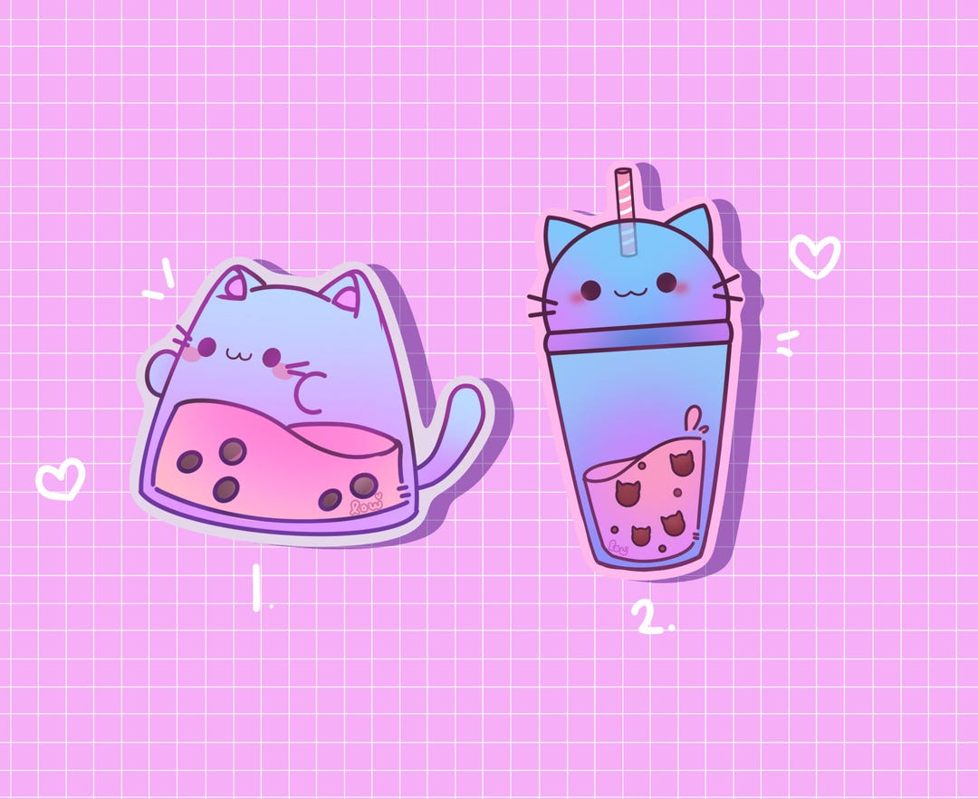Kitty Boba! |cat | Boba | Kitty | Gloss | Matte - Etsy