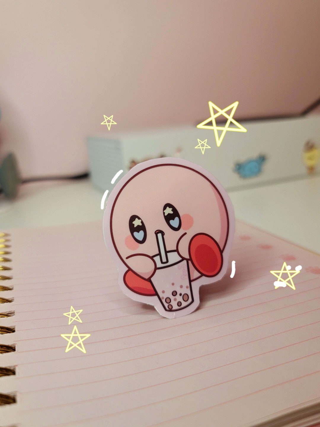 Kirby Boba Boba Pink Cute - Etsy