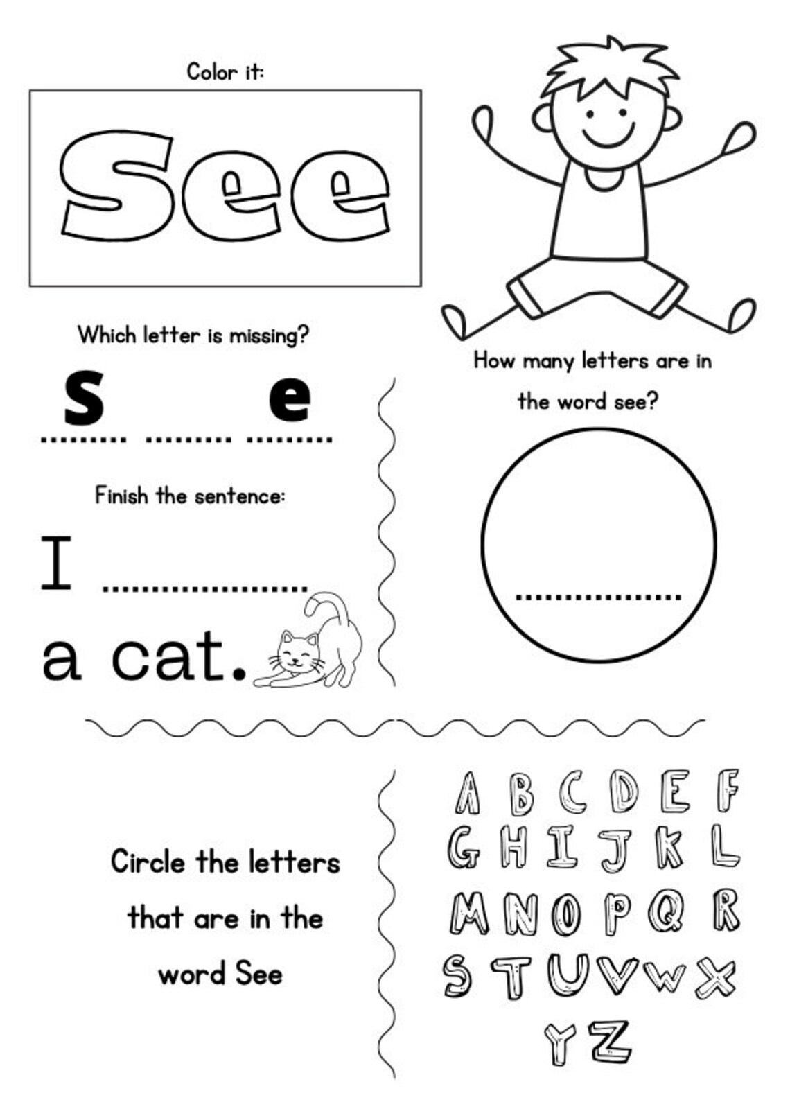 Preschool and Kindergarten Sight Words (I, See, We) - Etsy