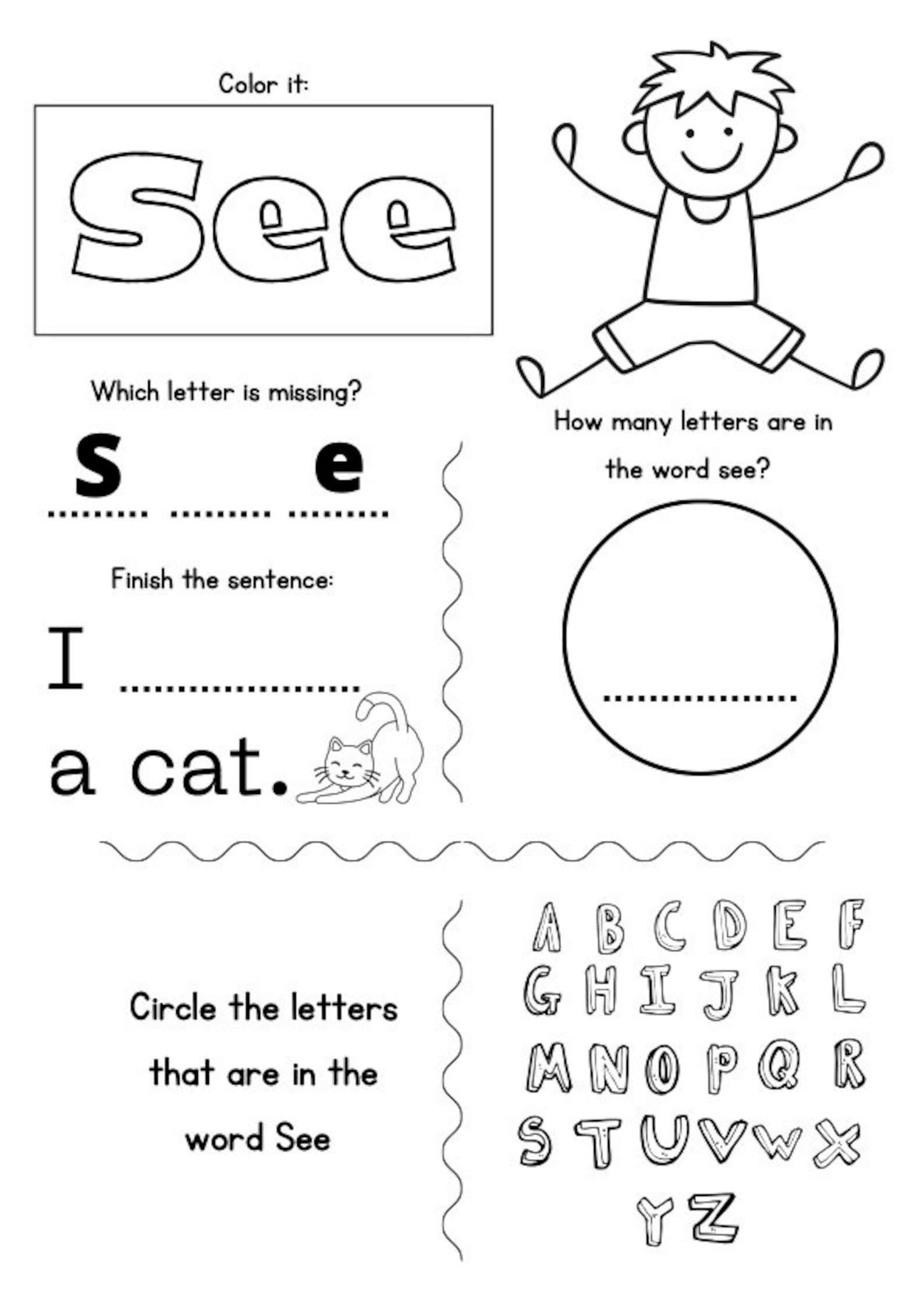 Preschool and Kindergarten Sight Words (I, See, We) - Etsy