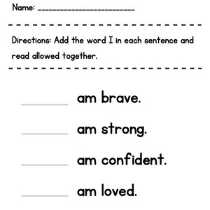 Preschool and Kindergarten Sight Words (I, See, We) - Etsy