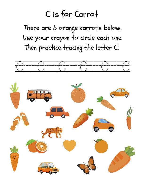 C is for Carrot Preschool Unit - Etsy