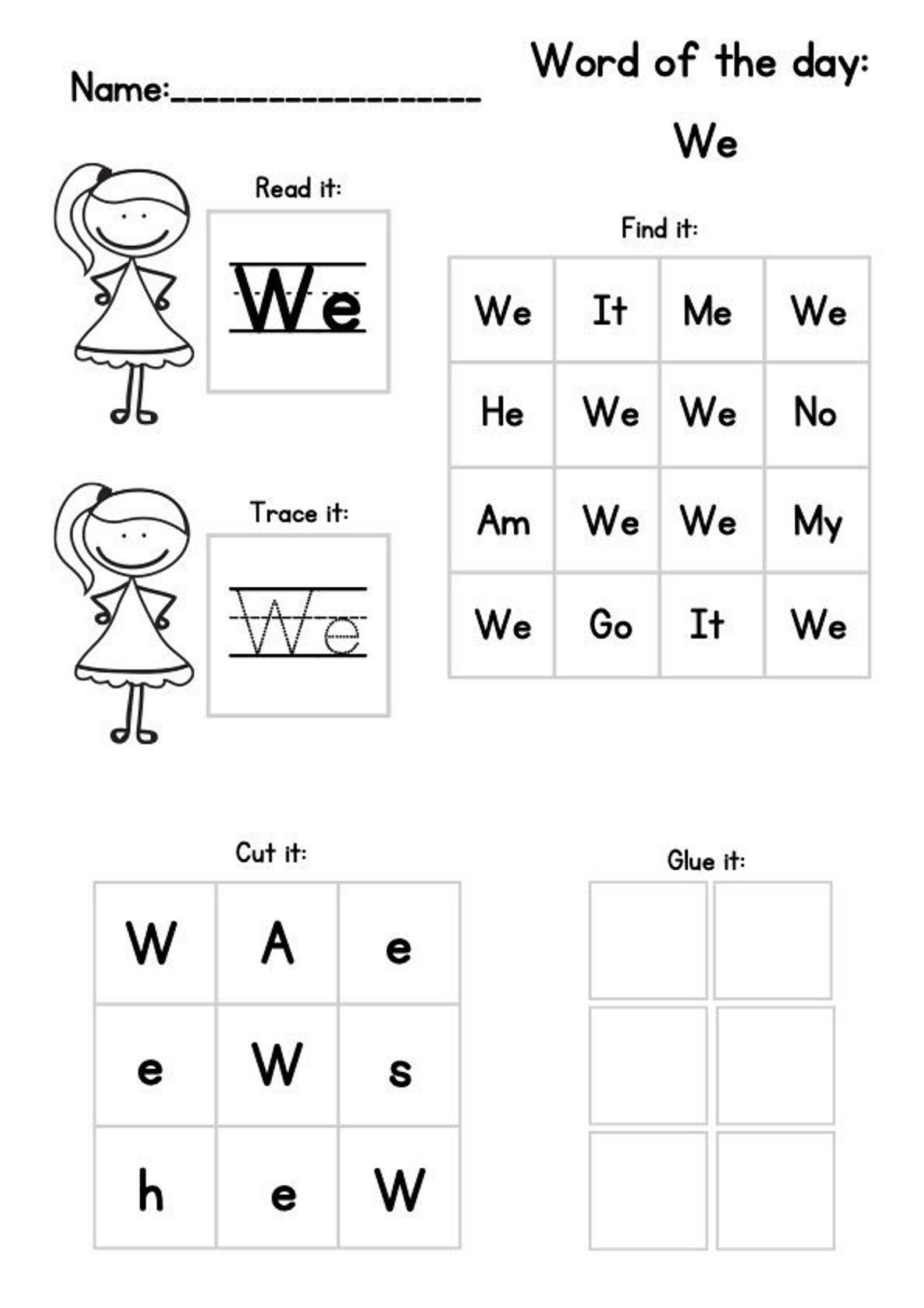 Preschool and Kindergarten Sight Words (I, See, We) - Etsy