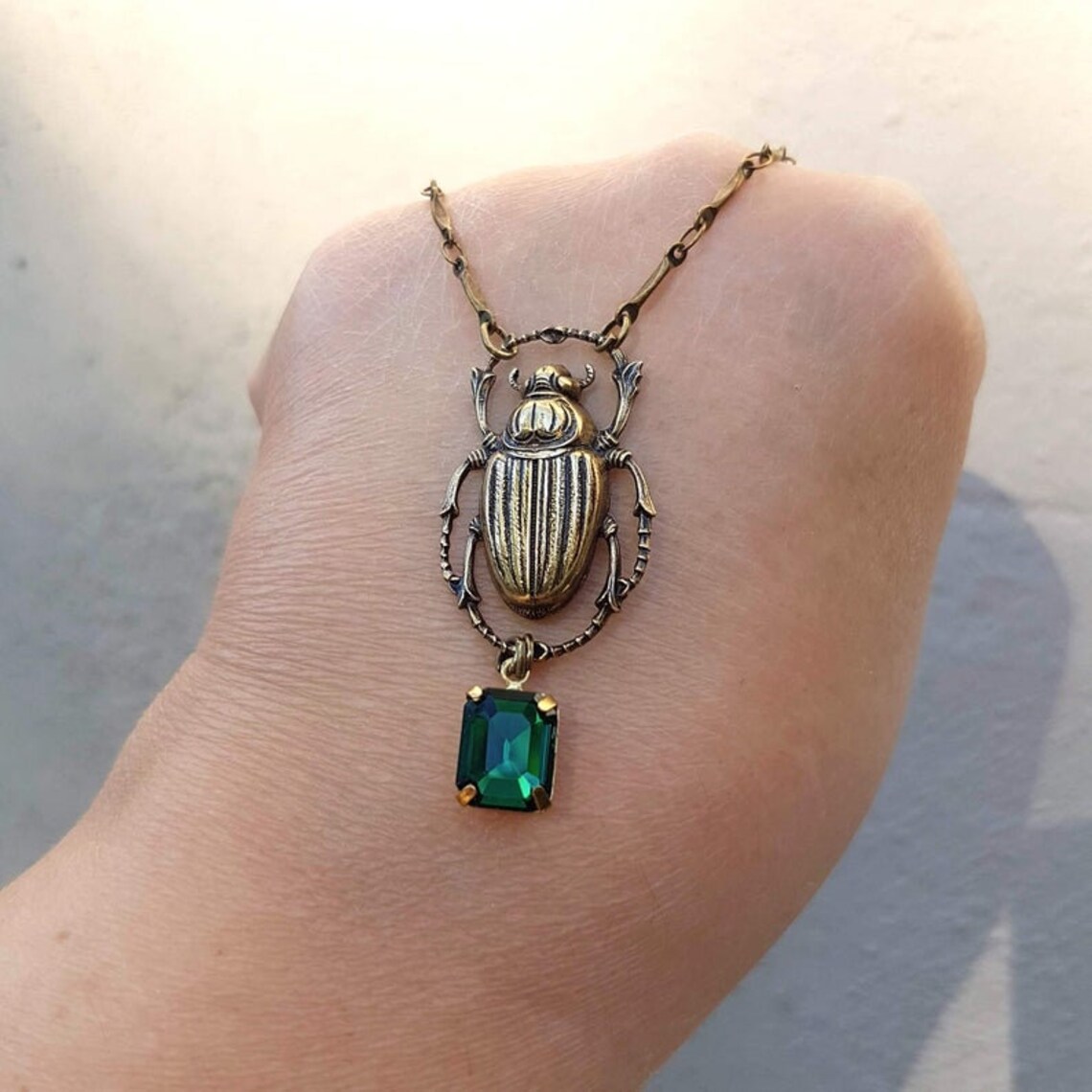 Scarab Necklace Pendant Vintage Jewelry Vintage Necklace - Etsy UK