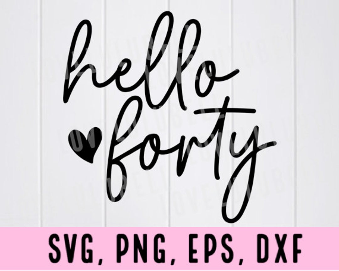 Hello Forty Svg, Hello 40 Svg, 40th Birthday Svg, 40th Birthday Png, 40 ...