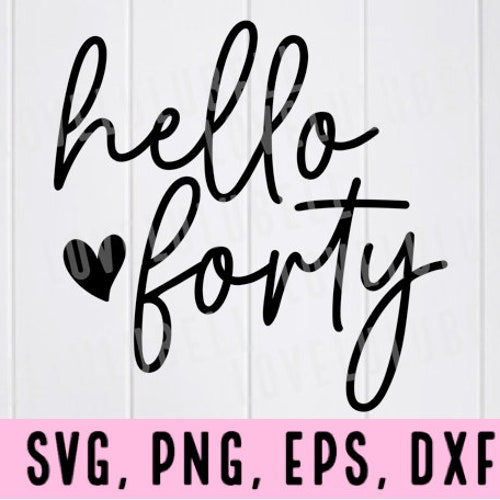 Hello 40 Svg 40th Birthday Design Hello 40th Sublimation - Etsy UK