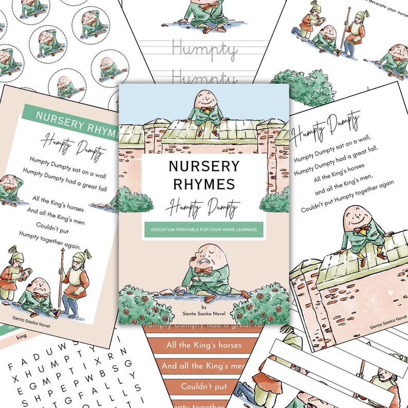 NURSERY RHYMES: Humpty Dumpty Activity Worksheet, Nursery Rhymes Card ...