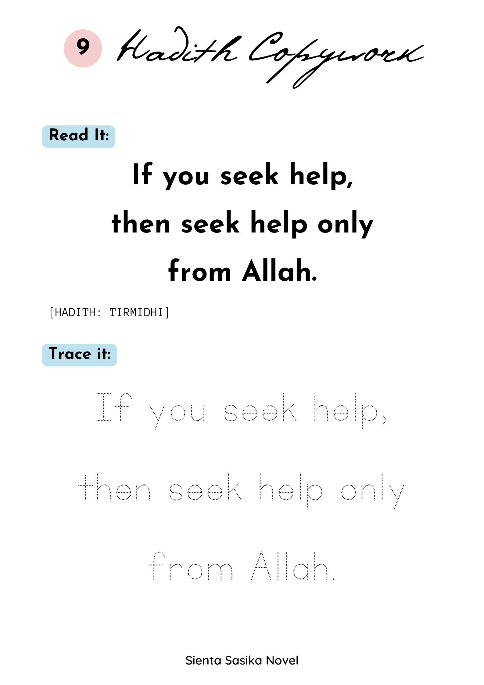 ISLAMIC PRINTABLE: 99 Hadith Copywork of Prophet Muhammad SAW Teaching ...