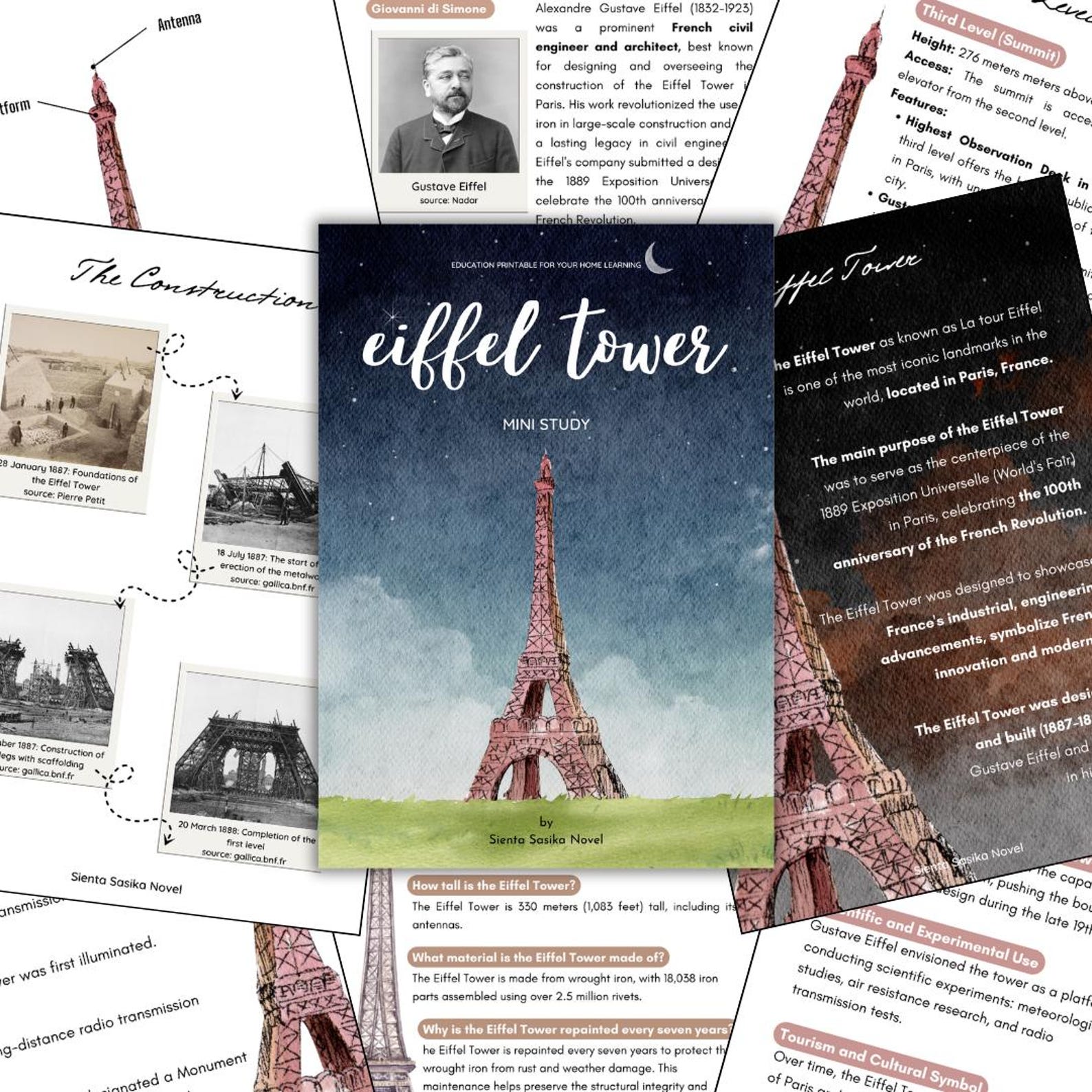 EIFFEL TOWER Mini Study, La Tour Eiffel History, Culture, Homeschooling ...