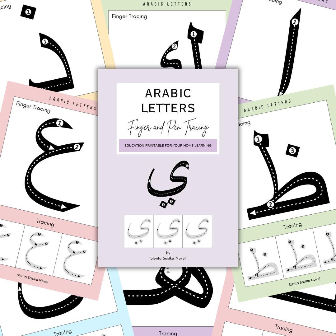 ARABIC LETTERS Finger and Pen Tracing Arabic Alphabet, Letter Position ...