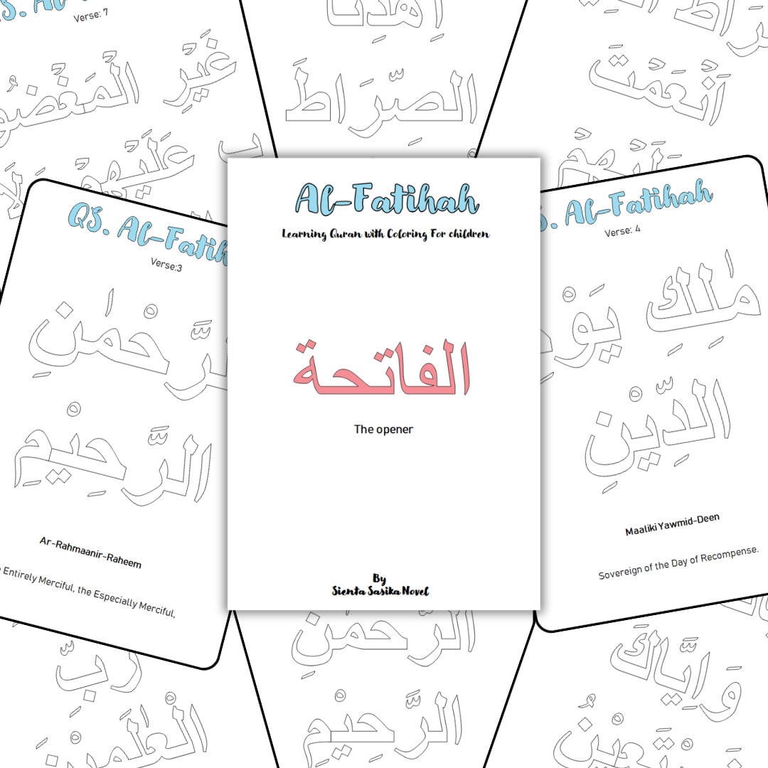 Quran Learning Coloring Pages: Surah Al-ikhlas, Al-falaq, An-nas, Al ...